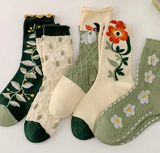 Retro Cottagecore Floral Socks – Retro Fairy