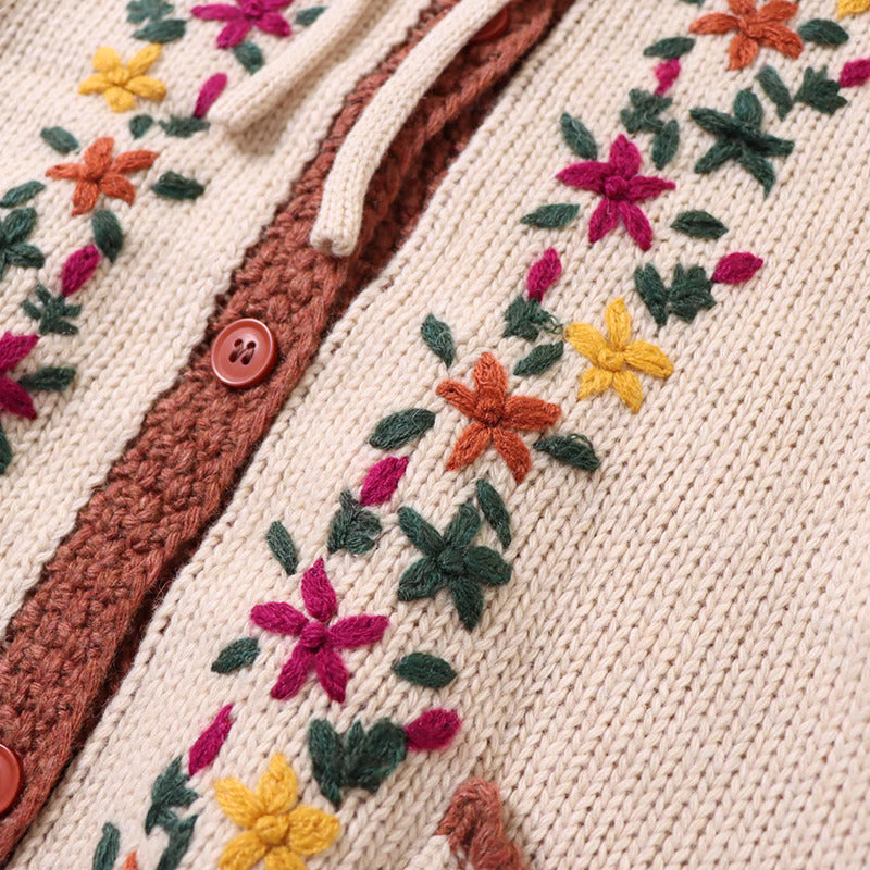 Cottagecore Embroidery Knit Cardigan – Retro Fairy