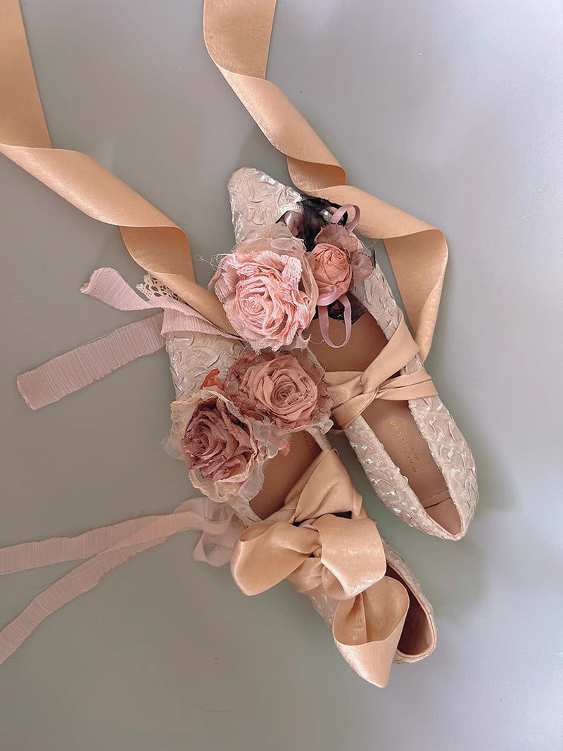 Vintage Fairycore Rose Embellished Shoe – Retro Fairy