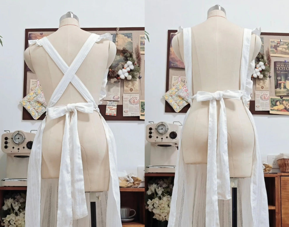 Cottagecore Embroidered Cotton Apron – Retro Fairy