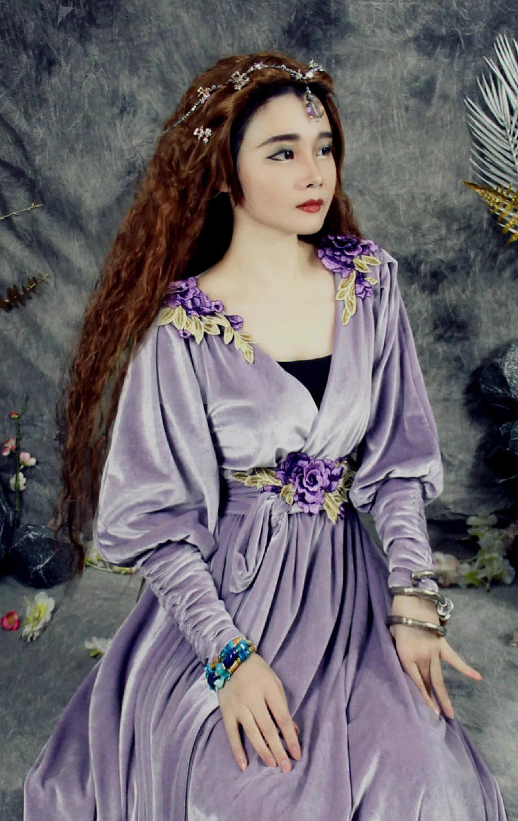 Fairycore V Neck Embroidery Nymph Dress – Retro Fairy