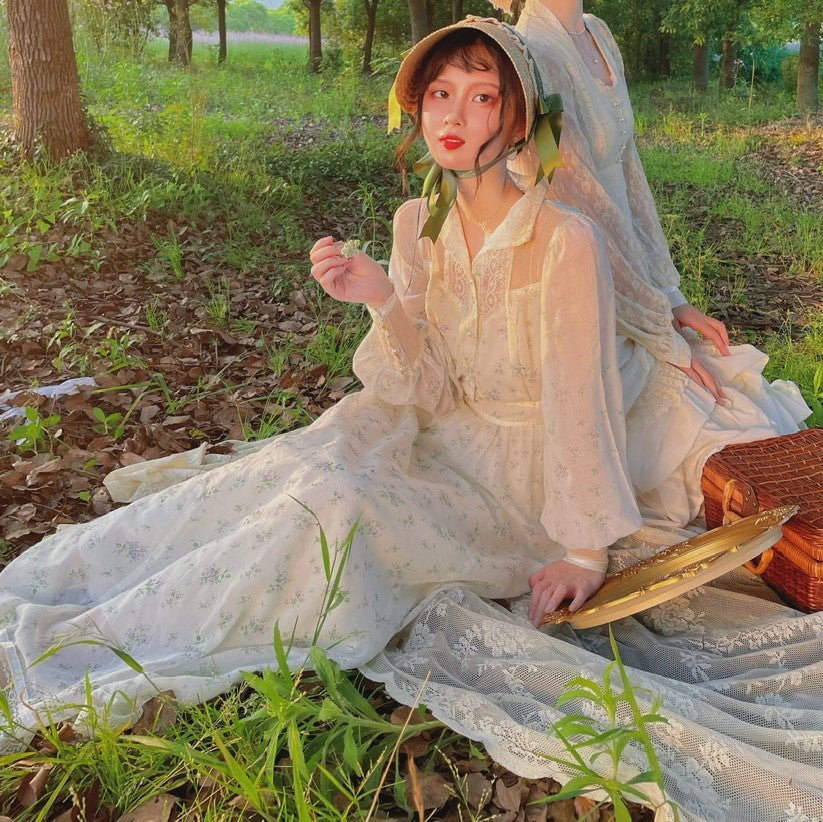 Gunne sax Replica 70s Lace Panel Floral Prairie Dress – Retro Fairy