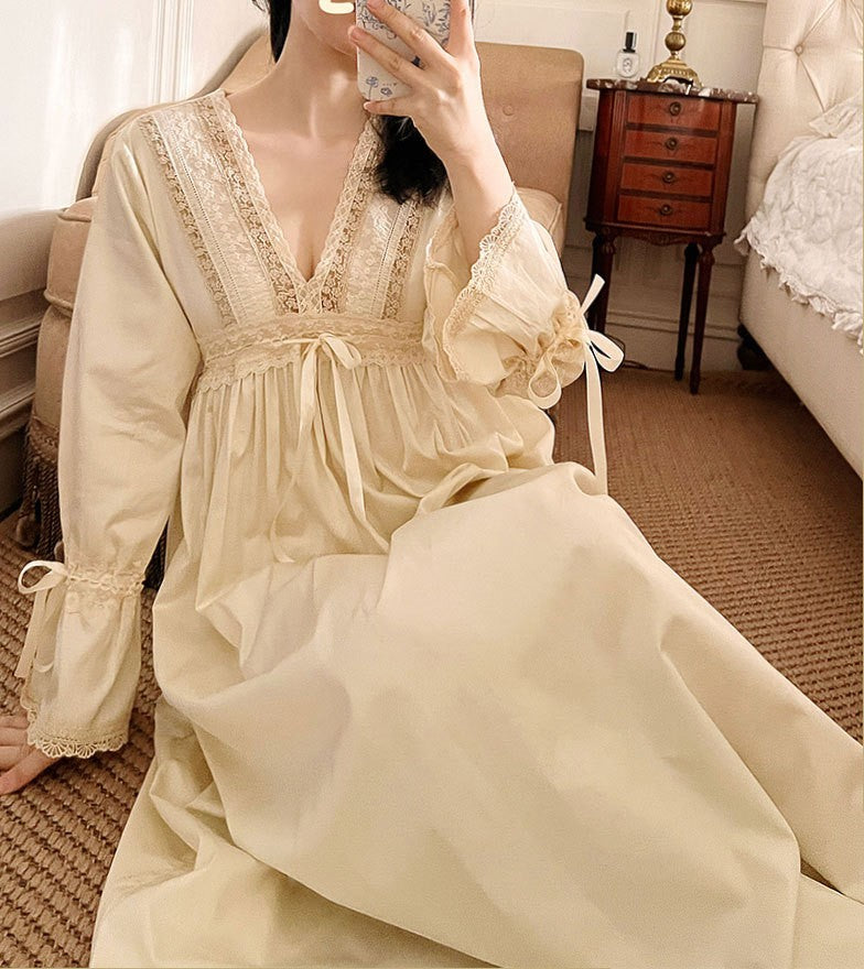 Royalcore V Neck Night Gown Dress – Retro Fairy