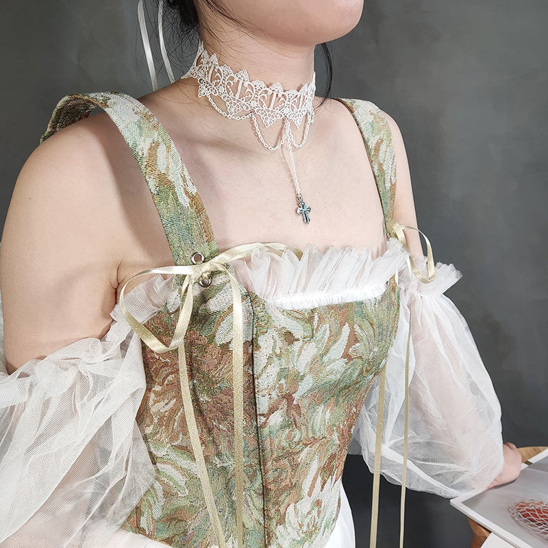 Fairycore Lace up Floral Corset Stay – Retro Fairy