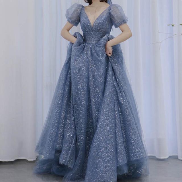 Blue Princess Prom Dress