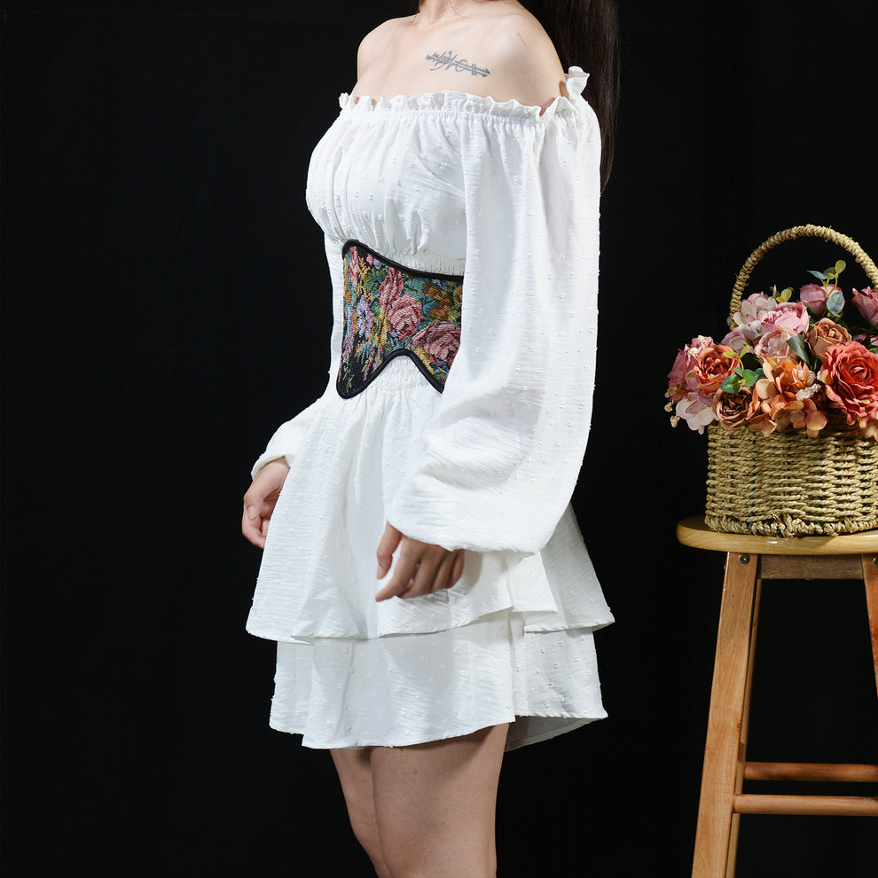 Vintage Remake Floral Underbust Corset Waist band – Retro Fairy