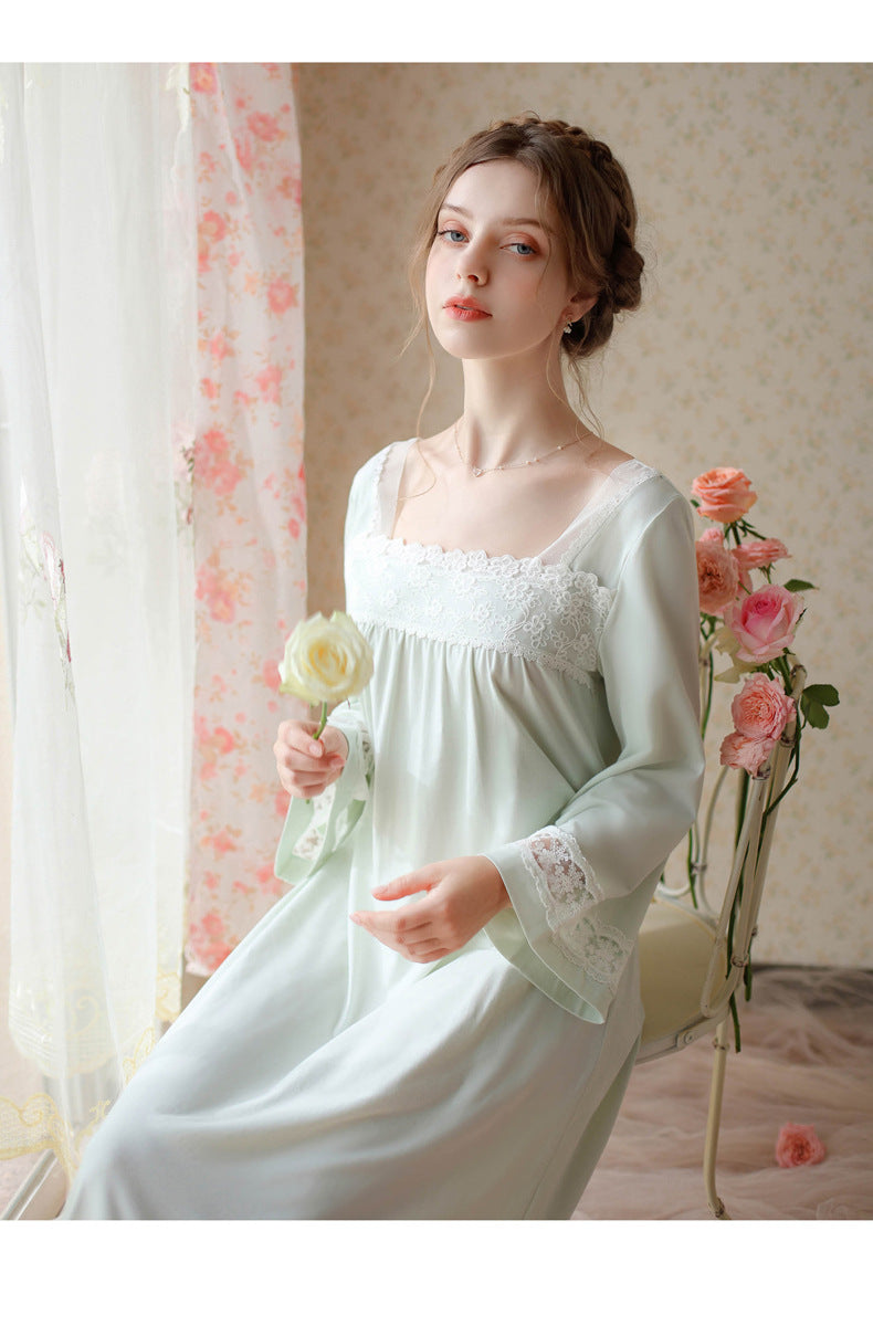 Retro Square Collar Cotton Night Gown dress – Retro Fairy