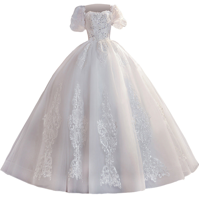 Royalcore Vintage Princess Puff Sleeves Wedding Gown Bridal Dress ...