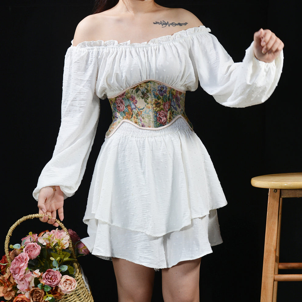 Vintage Remake Floral Underbust Corset Waist band – Retro Fairy