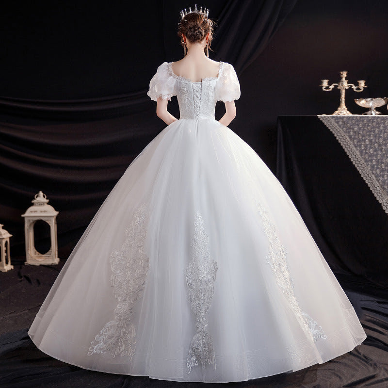 Royalcore Vintage Princess Puff Sleeves Wedding Gown – Retro Fairy