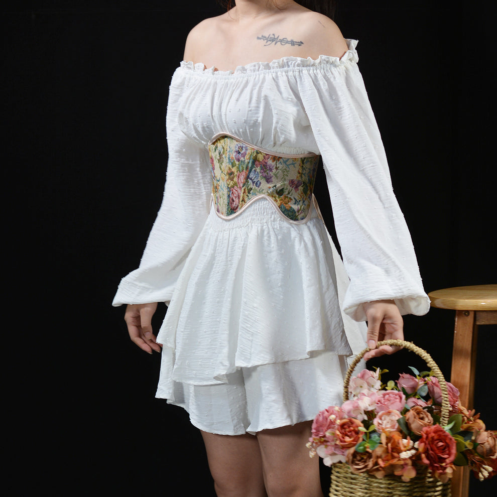 Vintage Remake Floral Underbust Corset Waist band – Retro Fairy